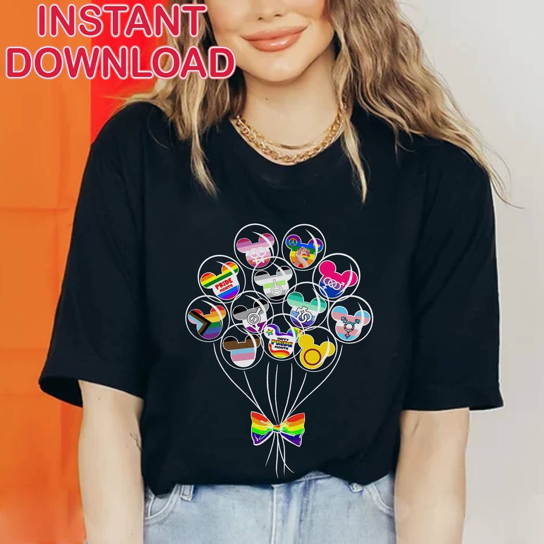 Rainbow Balloons LGBT Png File, Mickey Minnie LGBT Pride Instant ...