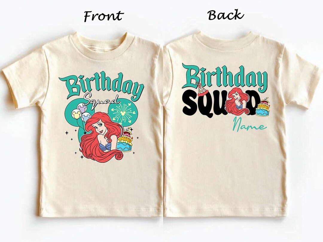 Personalized Ariel Princess Birthday Girl Shirt, Matching Family Birthday Shirts, Custom ...