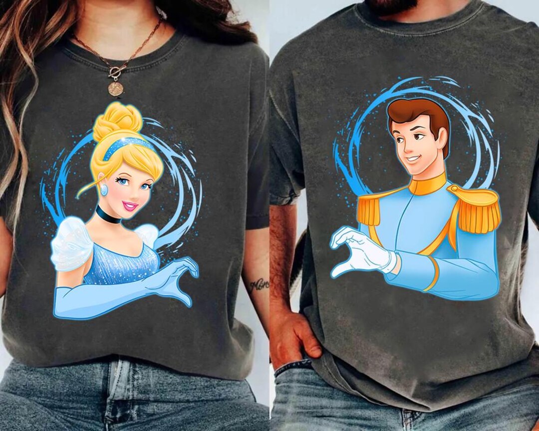 Comfort Colors Princess Cinderella and Prince Charming Matching Shirt ...