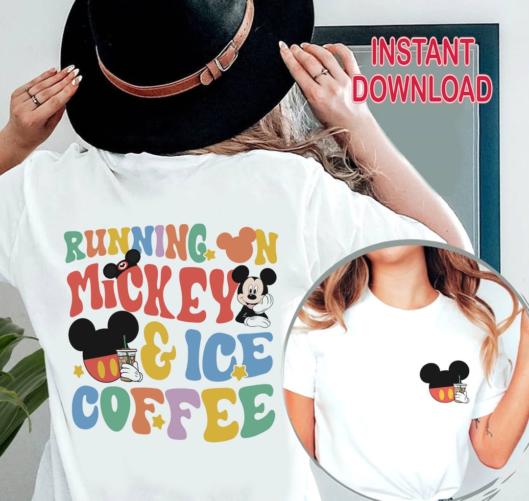 Running on Mickey and Iced Coffee PNG File, Mickey Mouse Instant ...