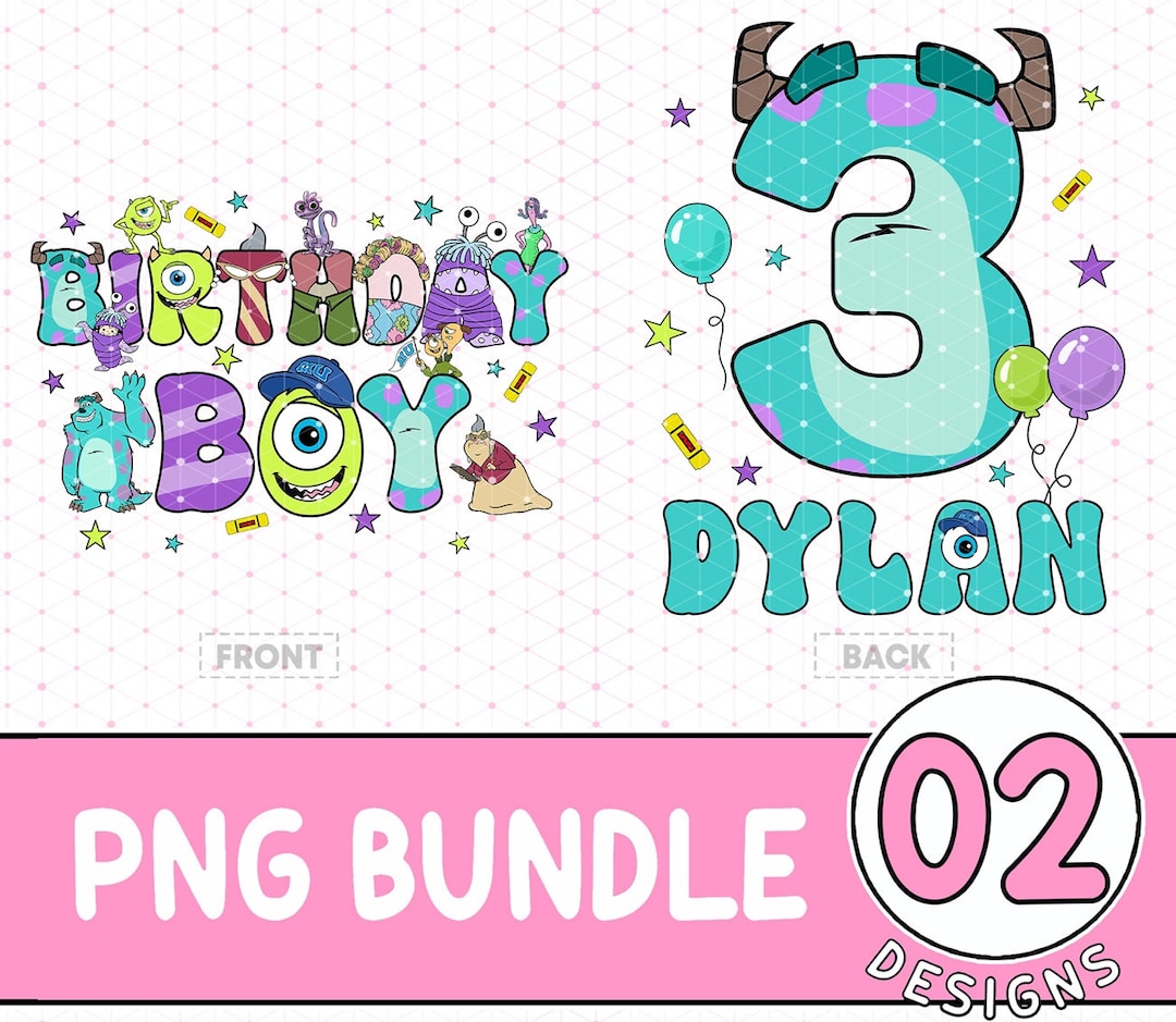 Personalized Monster INC Birthday Boy Png, Monster Family Birthday ...
