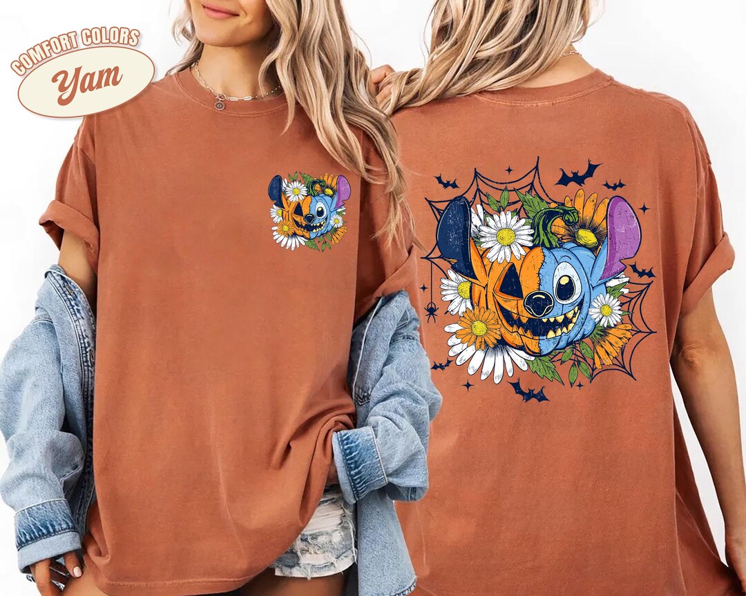 Comfort Colors Stitch Pumpkin Spice Shirt, Cozy Season Shirt ...