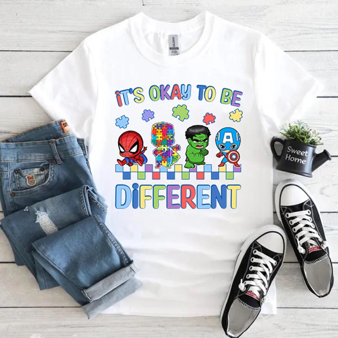 It's Okay to Be Different Superhero Sweatshirt, Autism Awareness ...