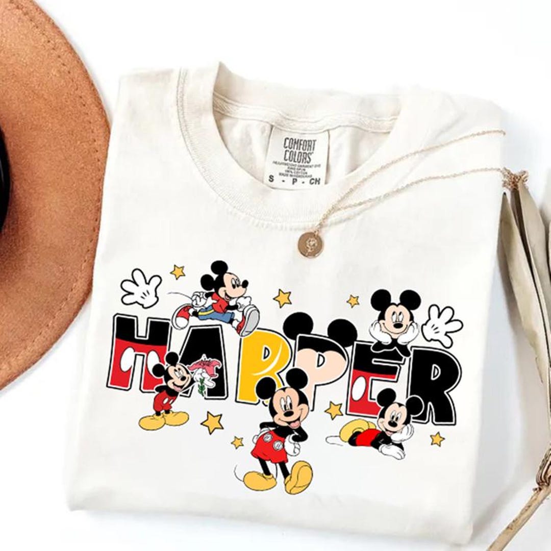 Custom Name Mickey Disneyland Comfort Colors Shirt, Walt Disneyworld ...