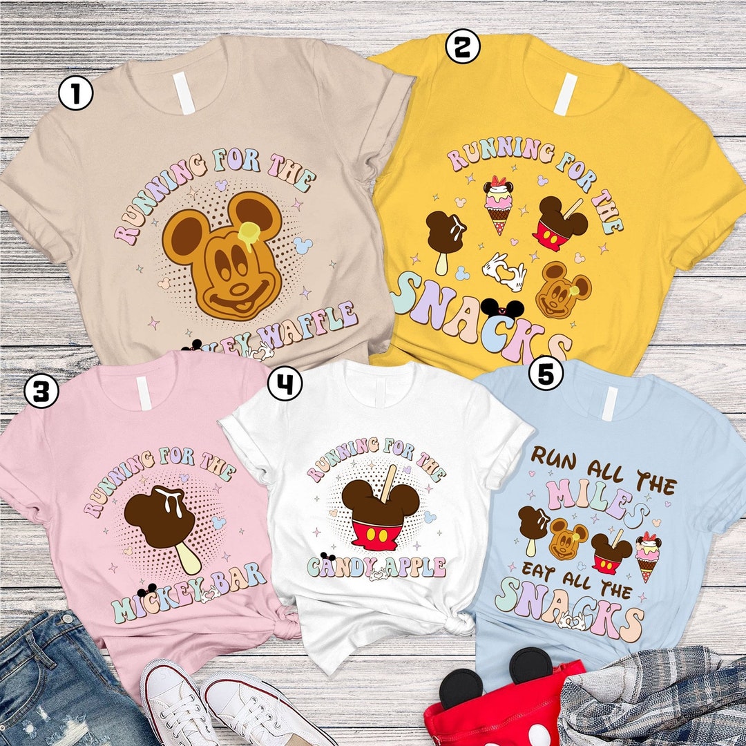 Rundisney Virtual Series 2024 Shirt, Mickey Minnie Snacks Disneyland ...