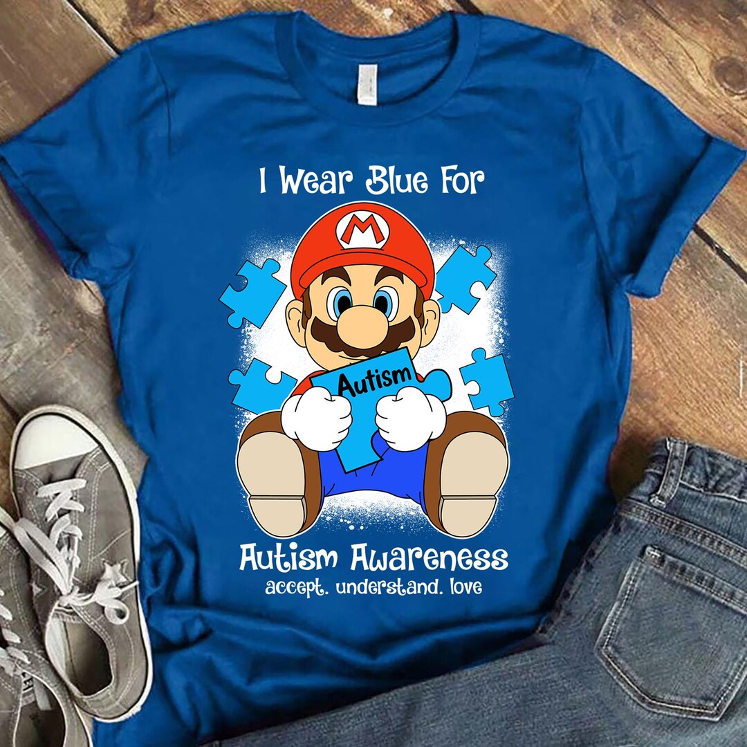 Super Mario Autism Awareness Shirt, Mario Bros Autism Shirt, Autism ...