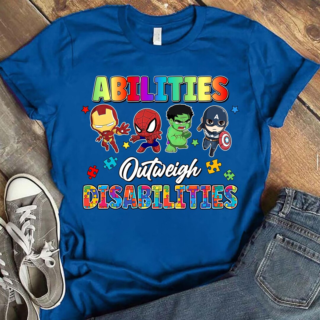 Avengers Autism Awareness Superheroes Shirt, Abilities Outweigh ...