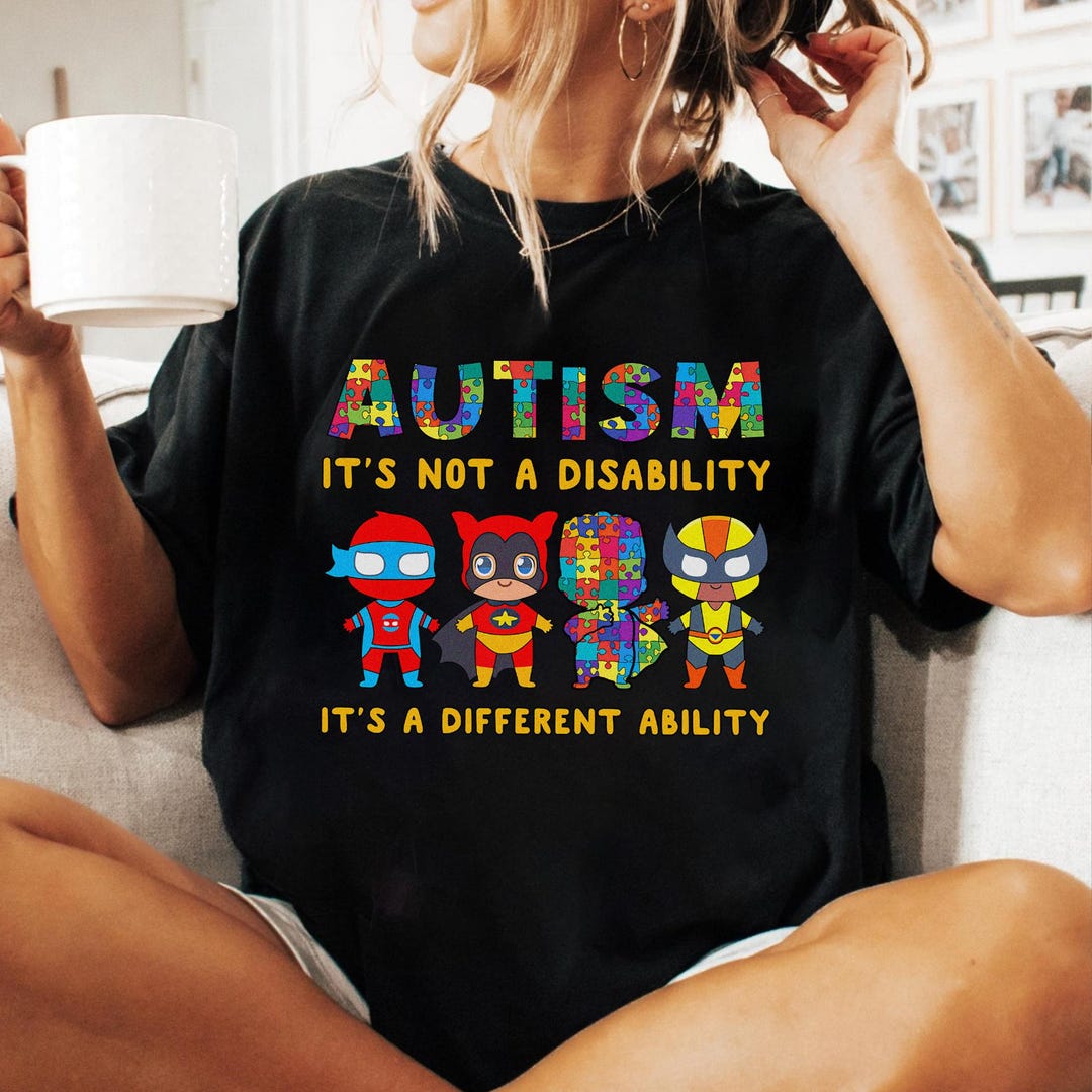 Avengers Superhero Autism Shirt, It's Not a Disability It's a Different ...