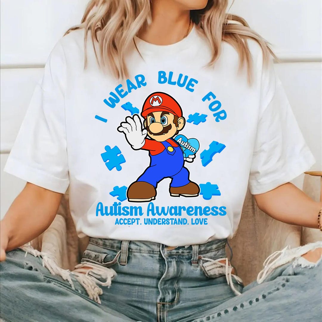 Autism Awareness Super Mario Shirt, Mario Bros Autism Shirt, Autism ...
