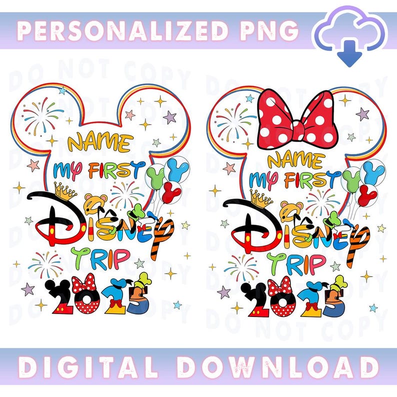 2025 Mi primer viaje a Disney PNG personalizado, camiseta personalizada ...