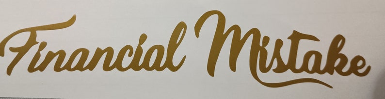 Financial Mistake Decal - Etsy