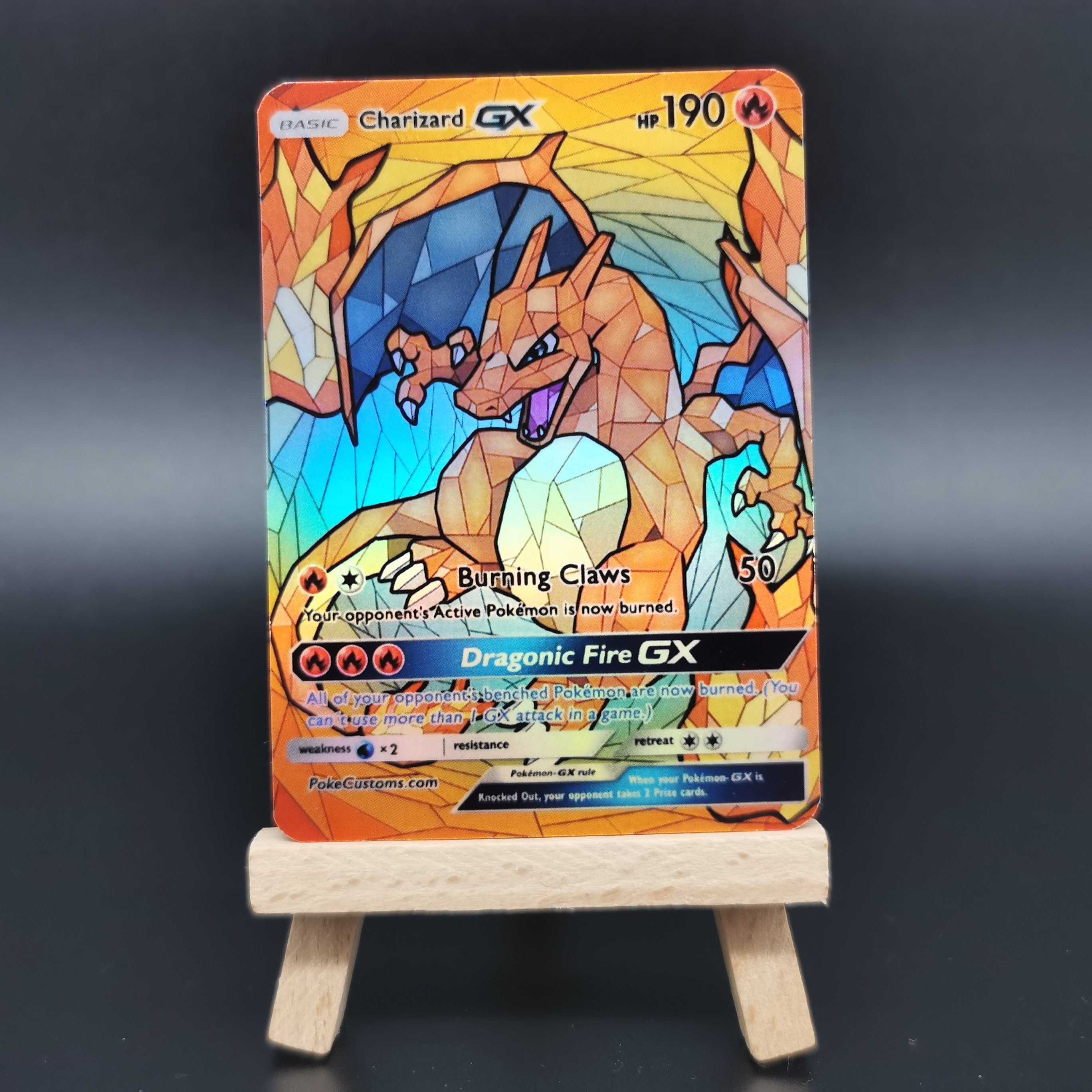 Charizard GX Stained Glass Art Custom Pokemon Card | Etsy