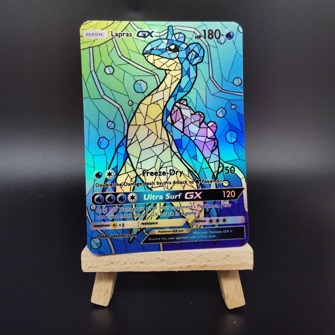 Lapras GX Stained Glass Art Custom Pokemon Card | Etsy