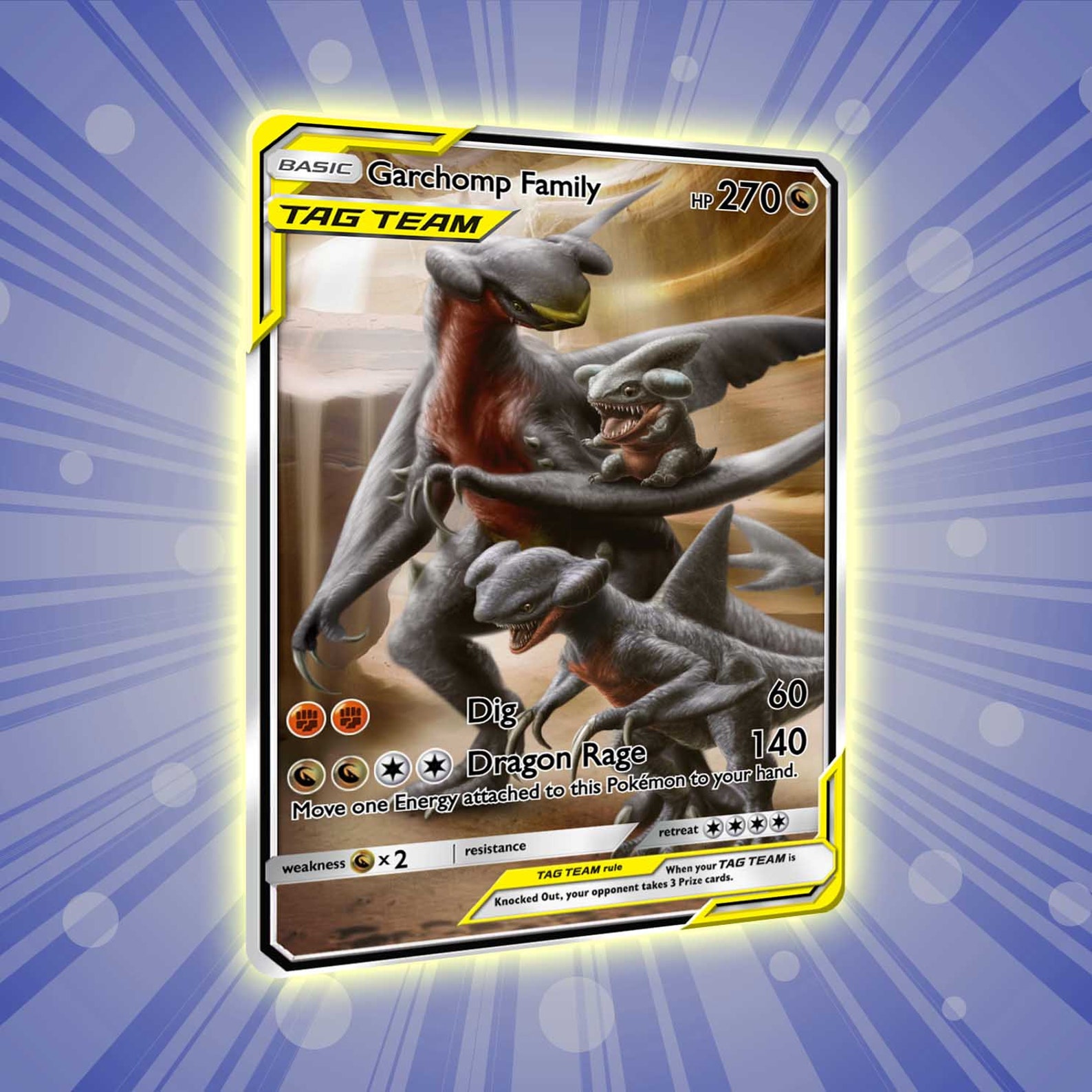 Garchomp Family Tag Team Carta Pokemon personalizzata | Etsy