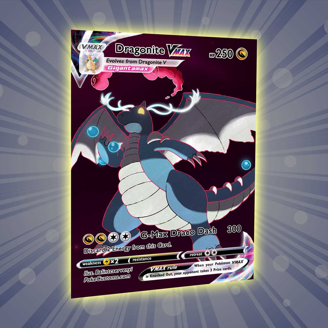 Dragonite VMax Custom Pokemon Card | Etsy