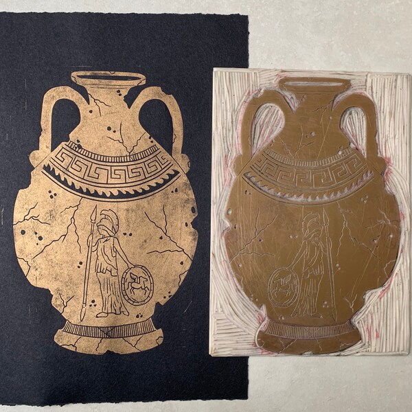 Greek Lino Print - Etsy