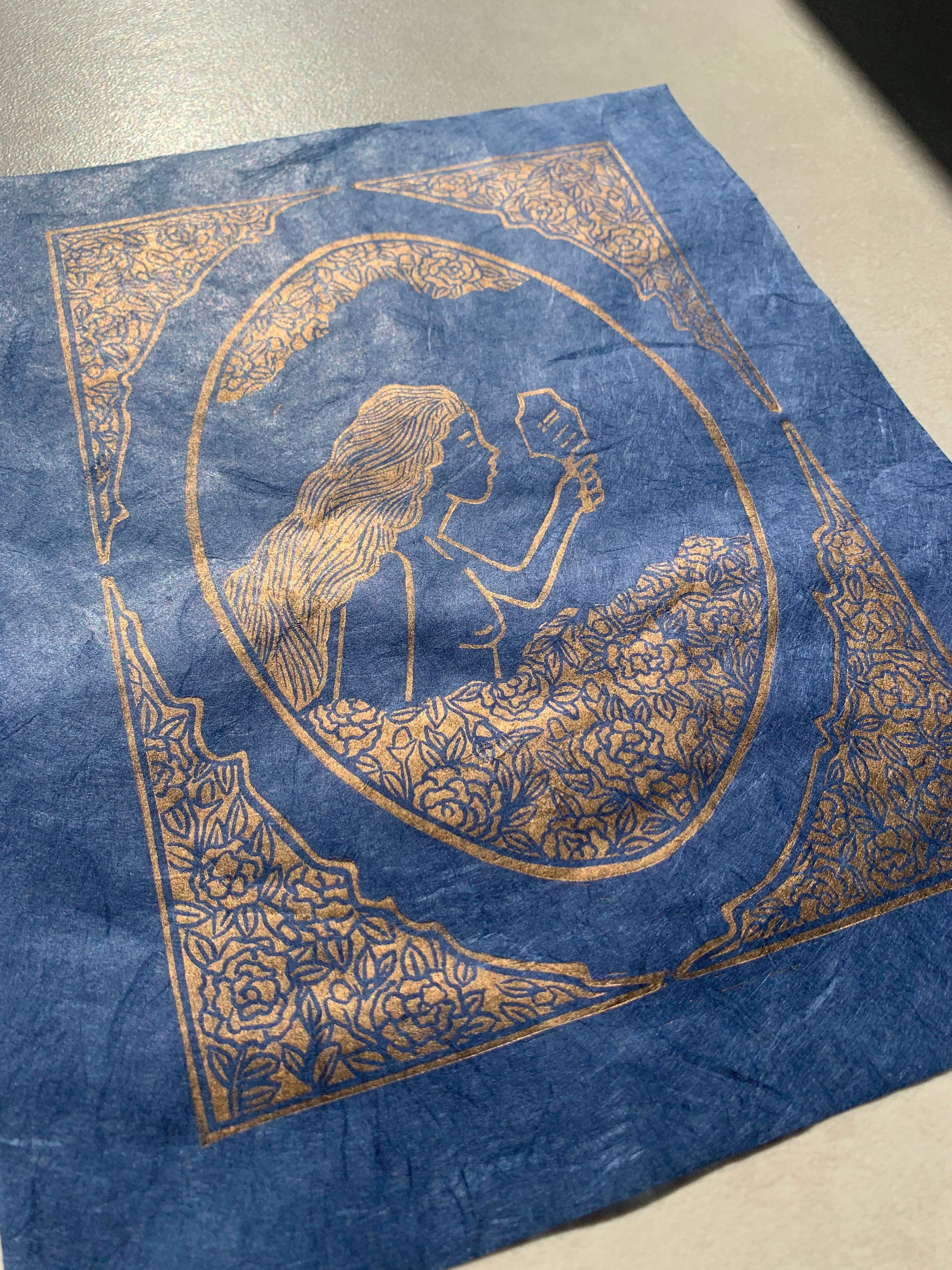 MIRROR MIRROR Original Linocut Print Botanical - Etsy