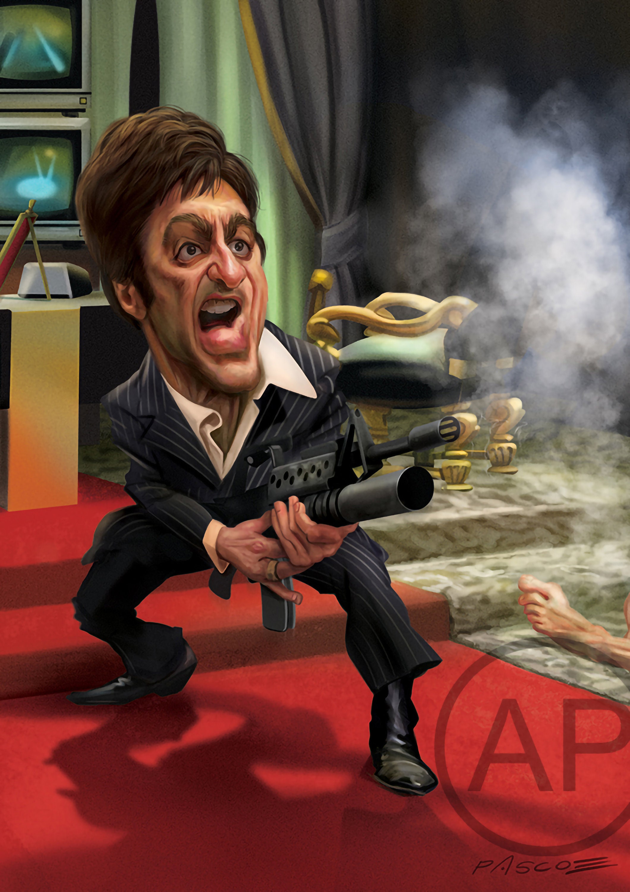 Scarface Caricatura A3 Print - Etsy España