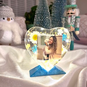 Personalized Heart-shaped Resin Photo Frame With String Lights - Etsy