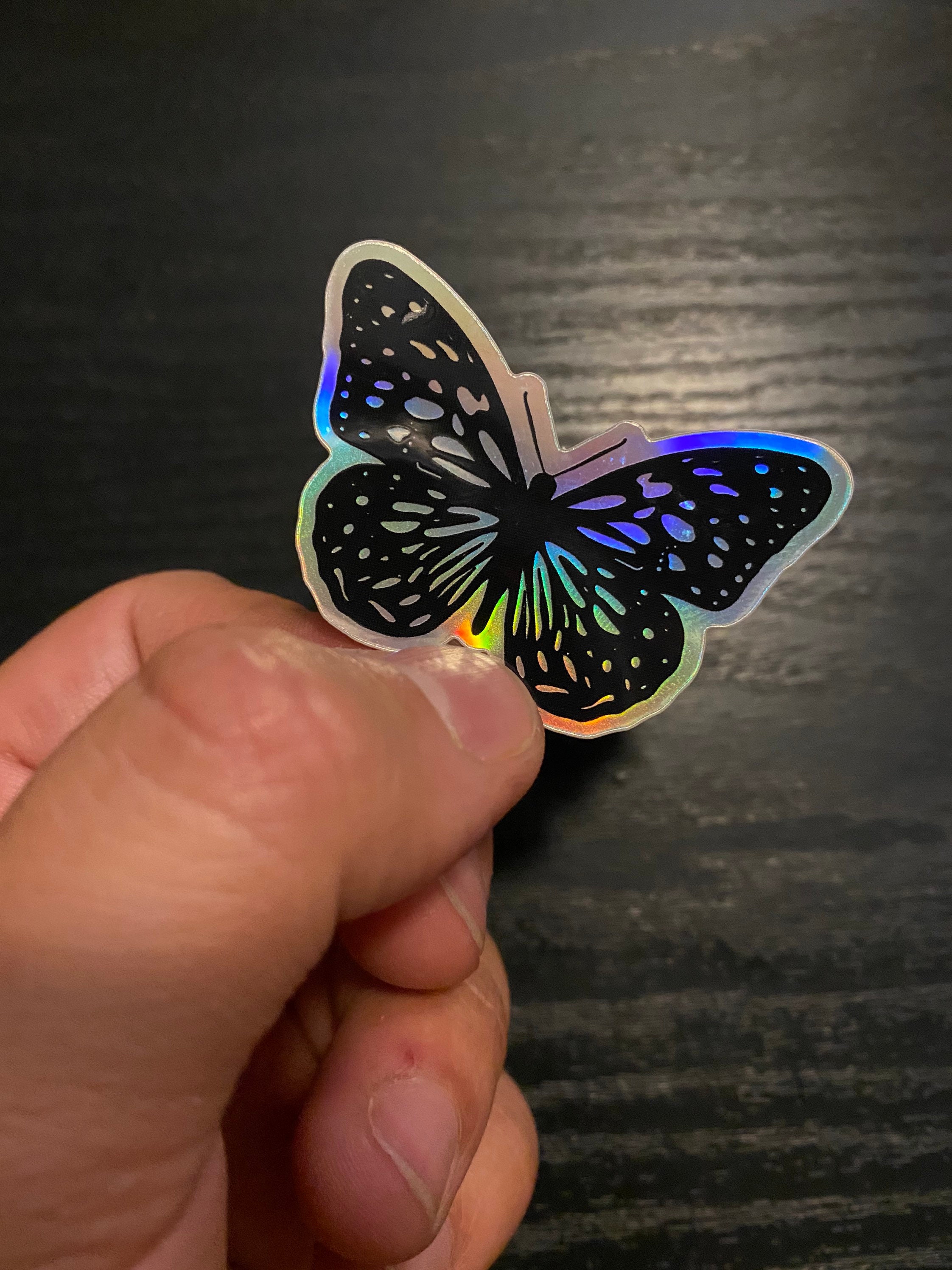 Holographic Butterfly Sticker - Etsy UK