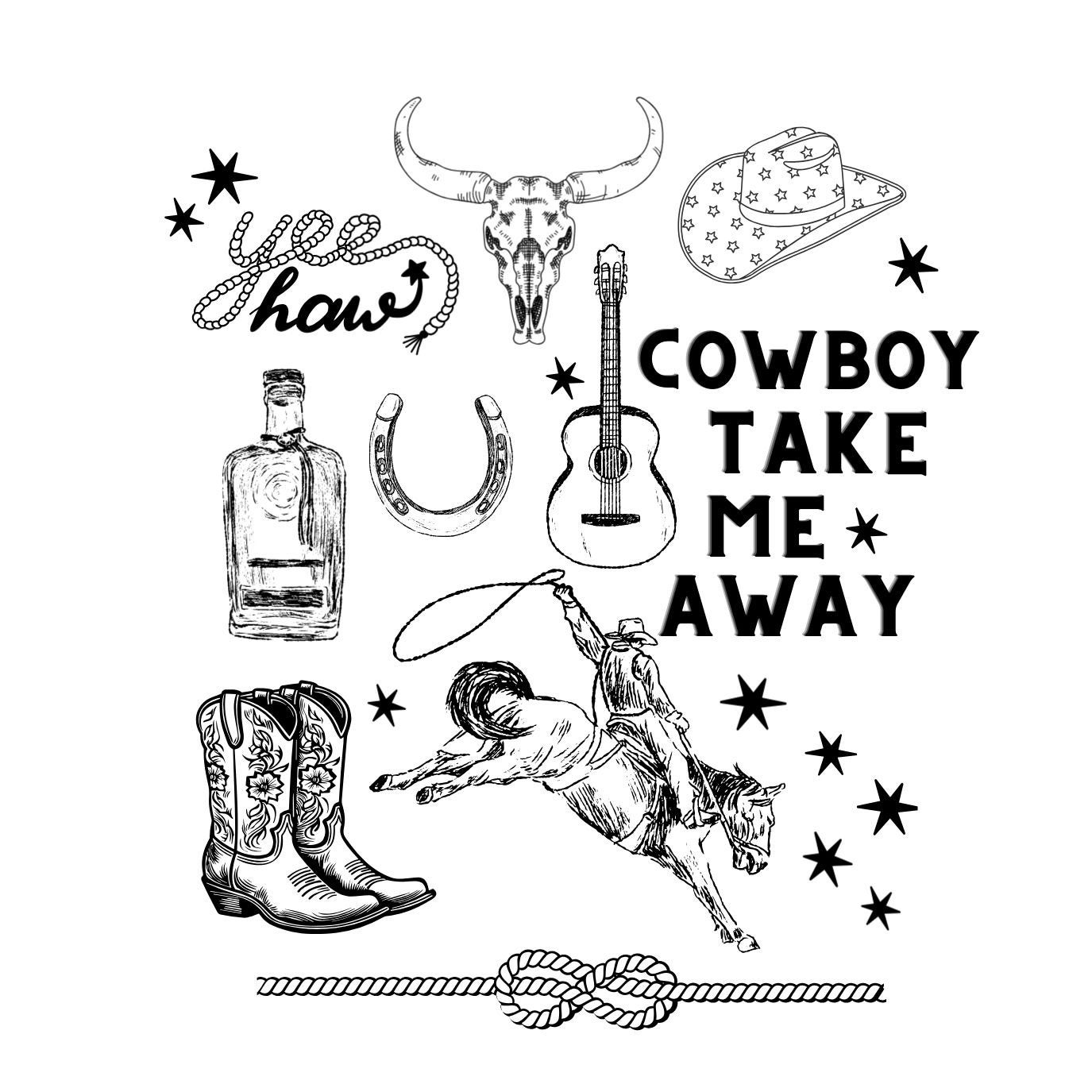 Cowboy Take Me Away, Western, Country Music, Digital Download PNG - Etsy