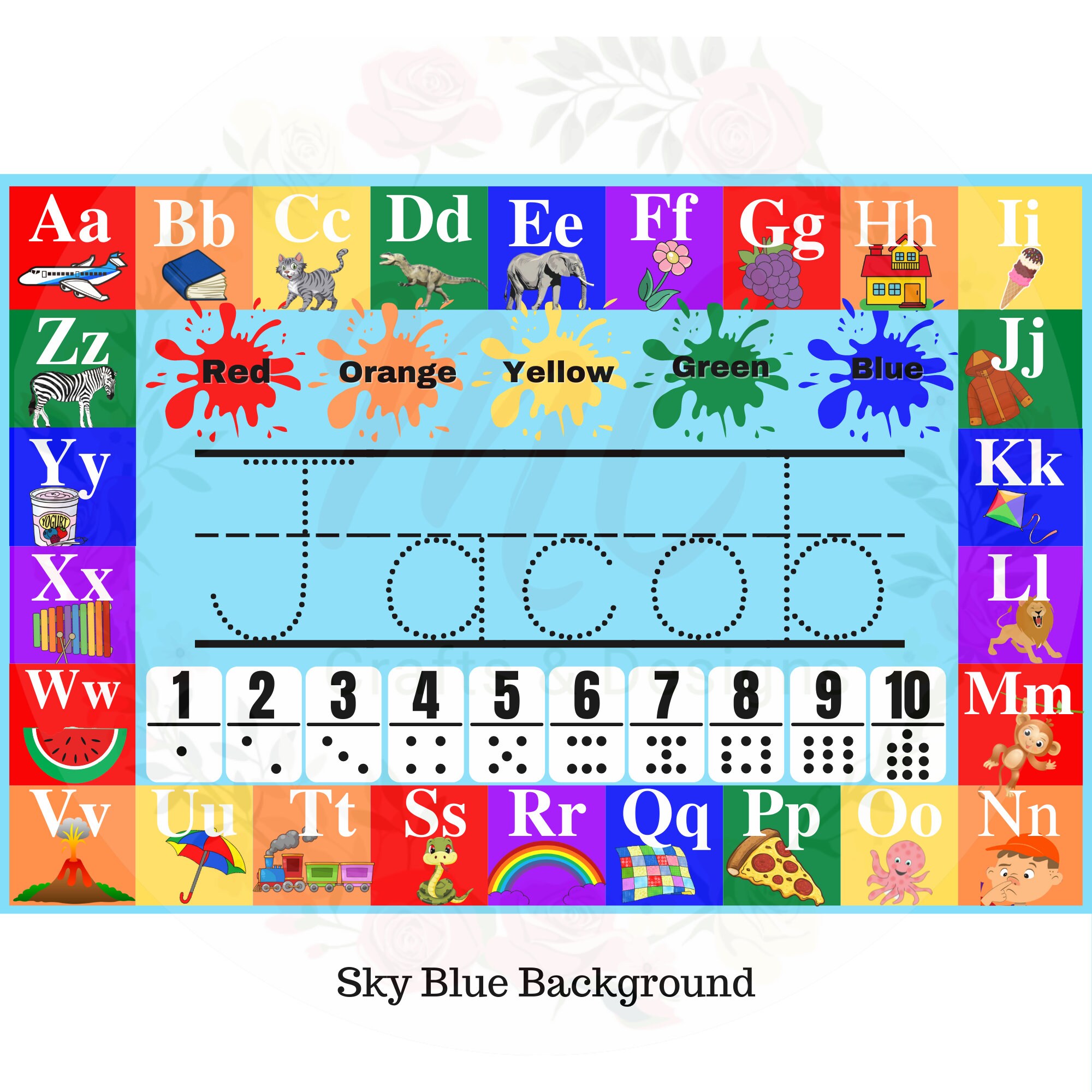 Personalized Learning Placemat - Customized - Traceable Name - Learning ...