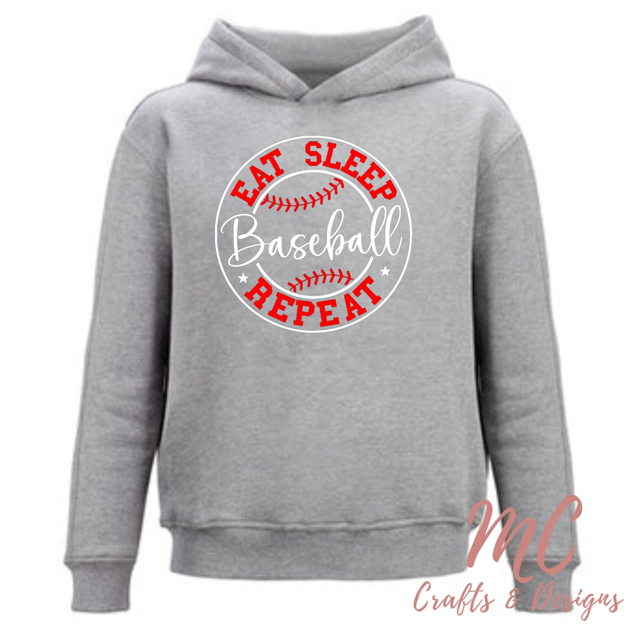Personalized Eat Sleep Baseball Repeat Youth Hoodie, Baseball Sweater ...