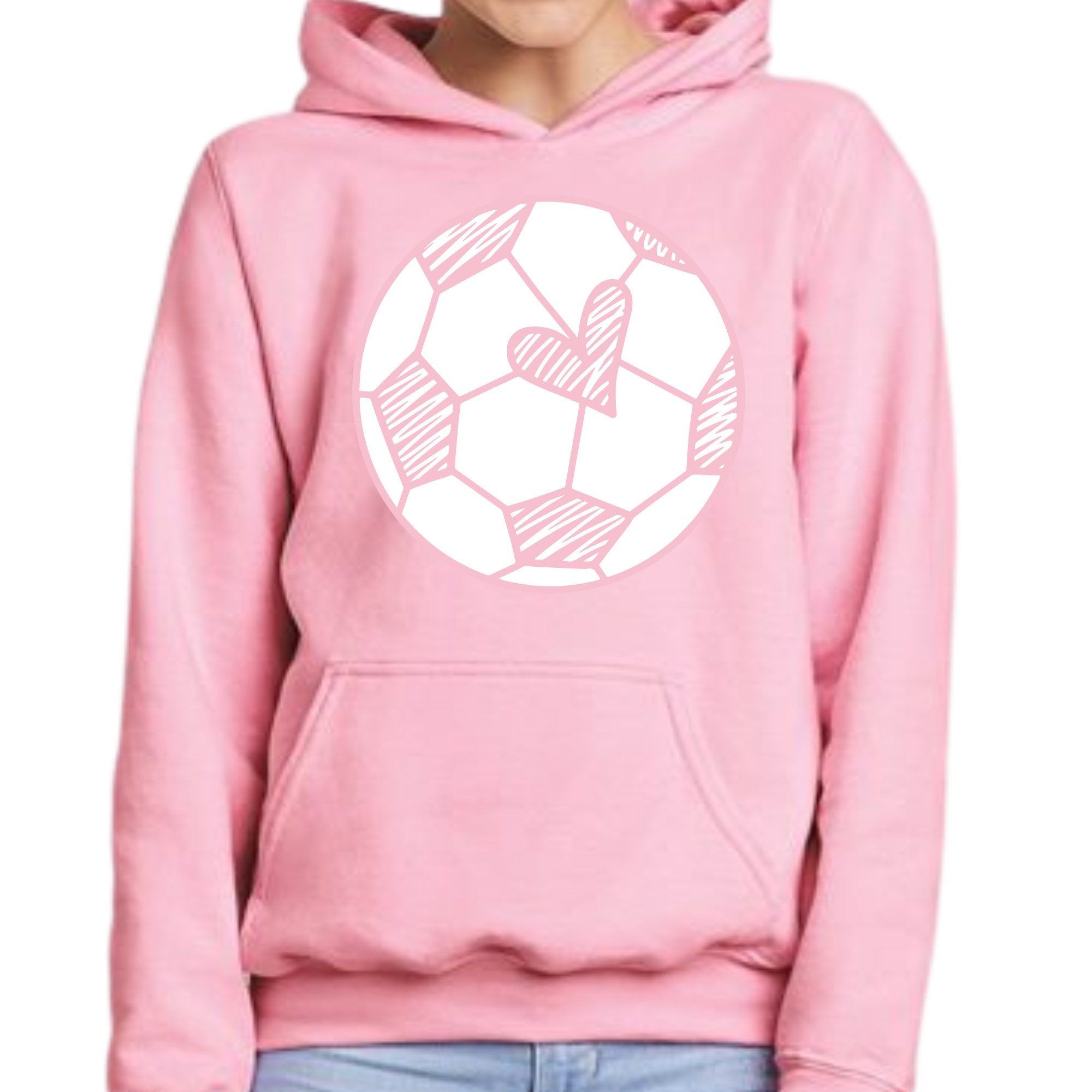 Personalized Soccer Hoodie, Heart Ball, Custom Name - Etsy