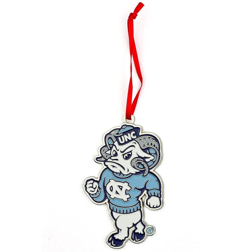 UNC Tar Heels Strutting Ram Mascot Metal Christmas Ornament - Etsy