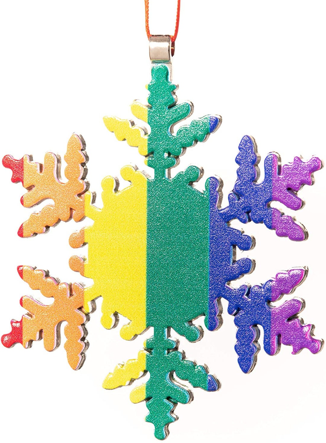 Gay Pride Flag Snowflake Christmas Ornament - Etsy