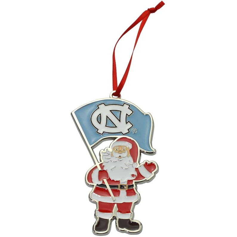 UNC Tar Heels Santa Metal Christmas Ornament - Etsy