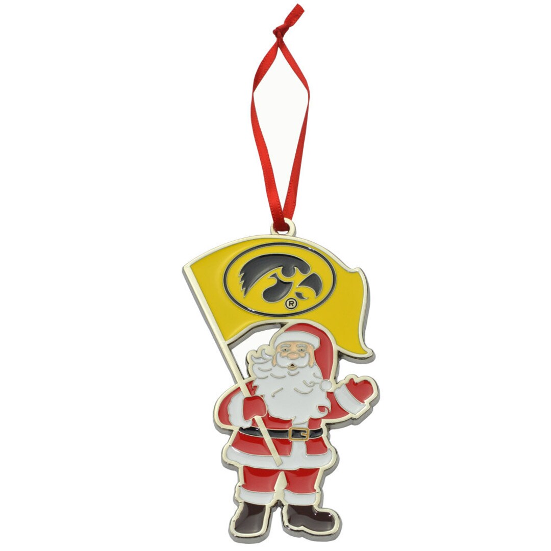 Iowa Hawkeyes Santa Metal Christmas Ornament - Etsy
