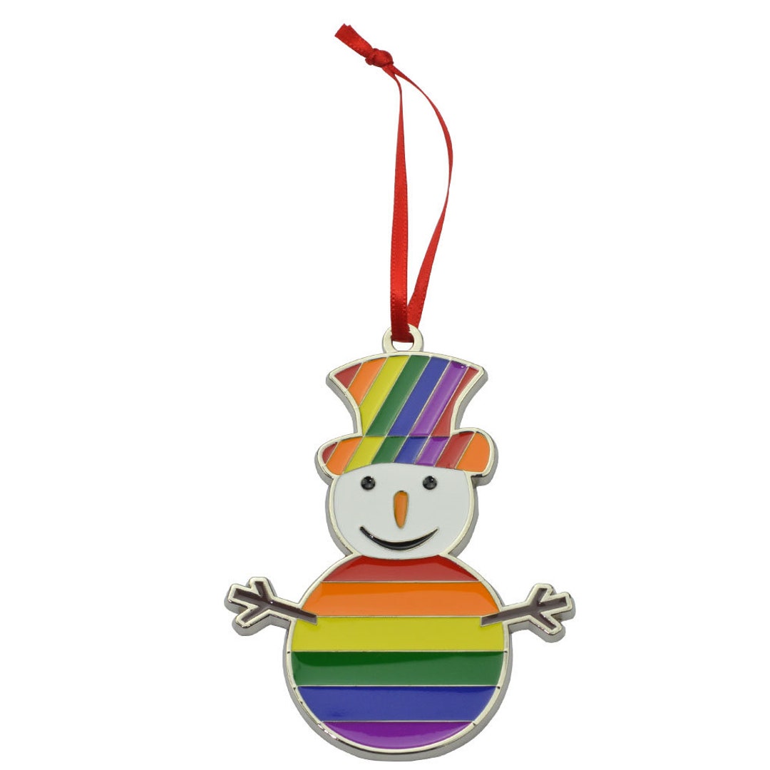 Gay Pride Flag Snowman Metal Christmas Ornament - Etsy