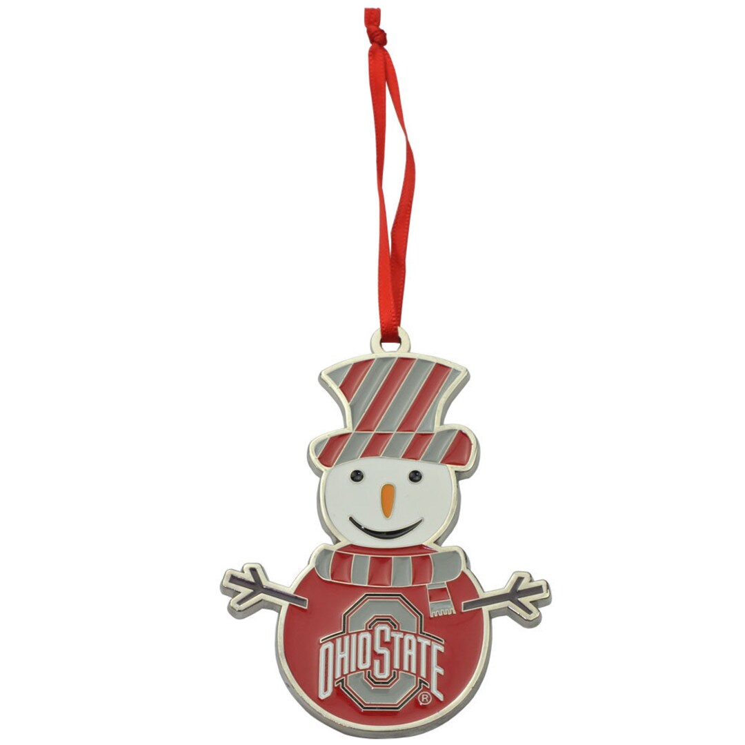Ohio State Buckeyes Snowman Metal Christmas Ornament - Etsy