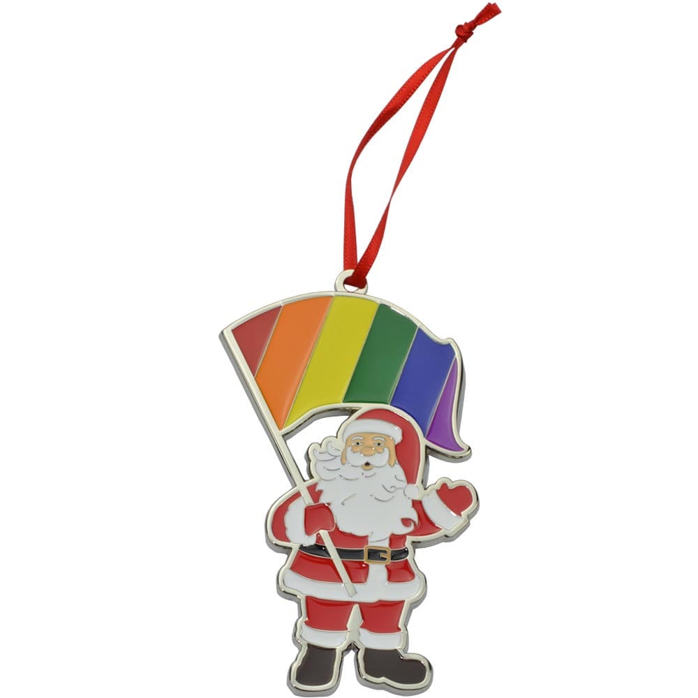 Gay Pride Flag Santa Metal Christmas Ornament - Etsy