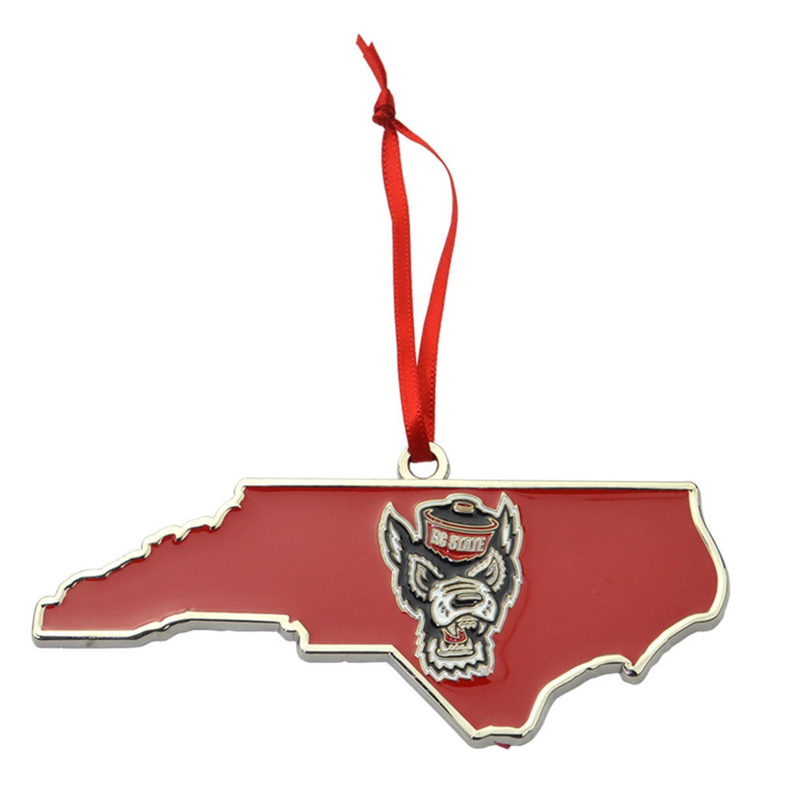 NC State Wolfpack State Shaped Metal Christmas Ornament - Etsy
