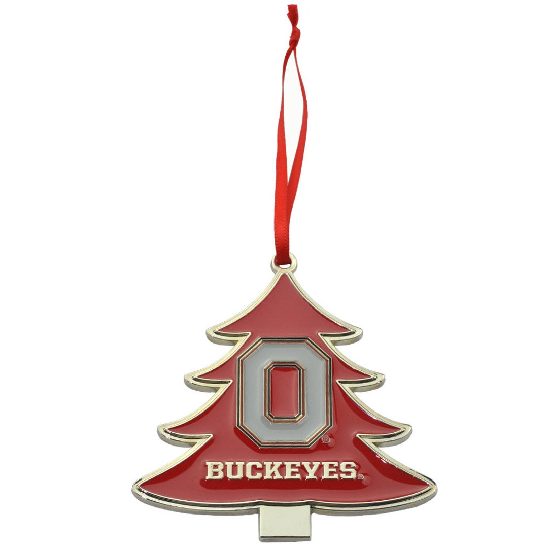 Ohio State Buckeyes Block O Tree Shaped Metal Christmas Ornament - Etsy