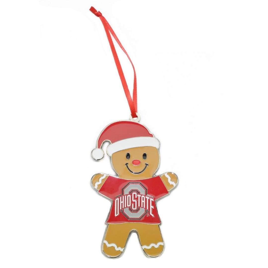 Ohio State Buckeyes Gingerbread Man Metal Christmas Ornament - Etsy