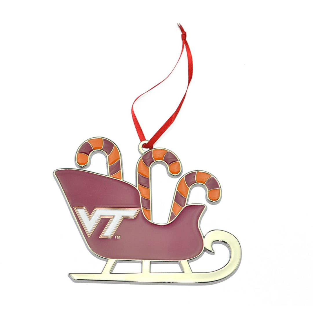 Virginia Tech Hokies Candy Cane Sleigh Christmas Ornament - Etsy