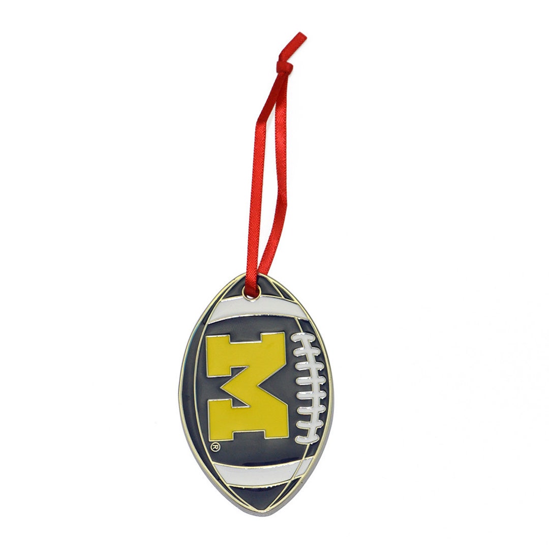 Michigan Wolverines Metal Football Christmas Ornament - Etsy