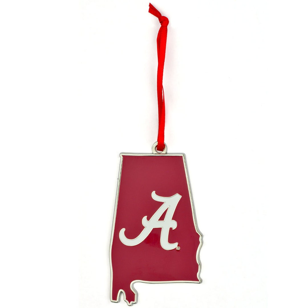 Alabama Crimson Tide State Shaped Metal Christmas Ornament - Etsy