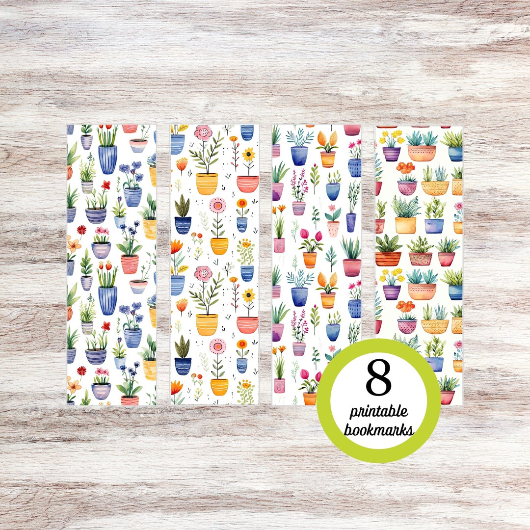 Printable Plants and Flower Bookmarks, Plant Lover Bookmark, Spring ...