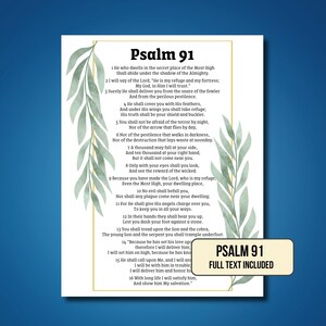 Psalm 91 Scripture Cards, Printable Psalm 91 Bible Cards & Full Text ...