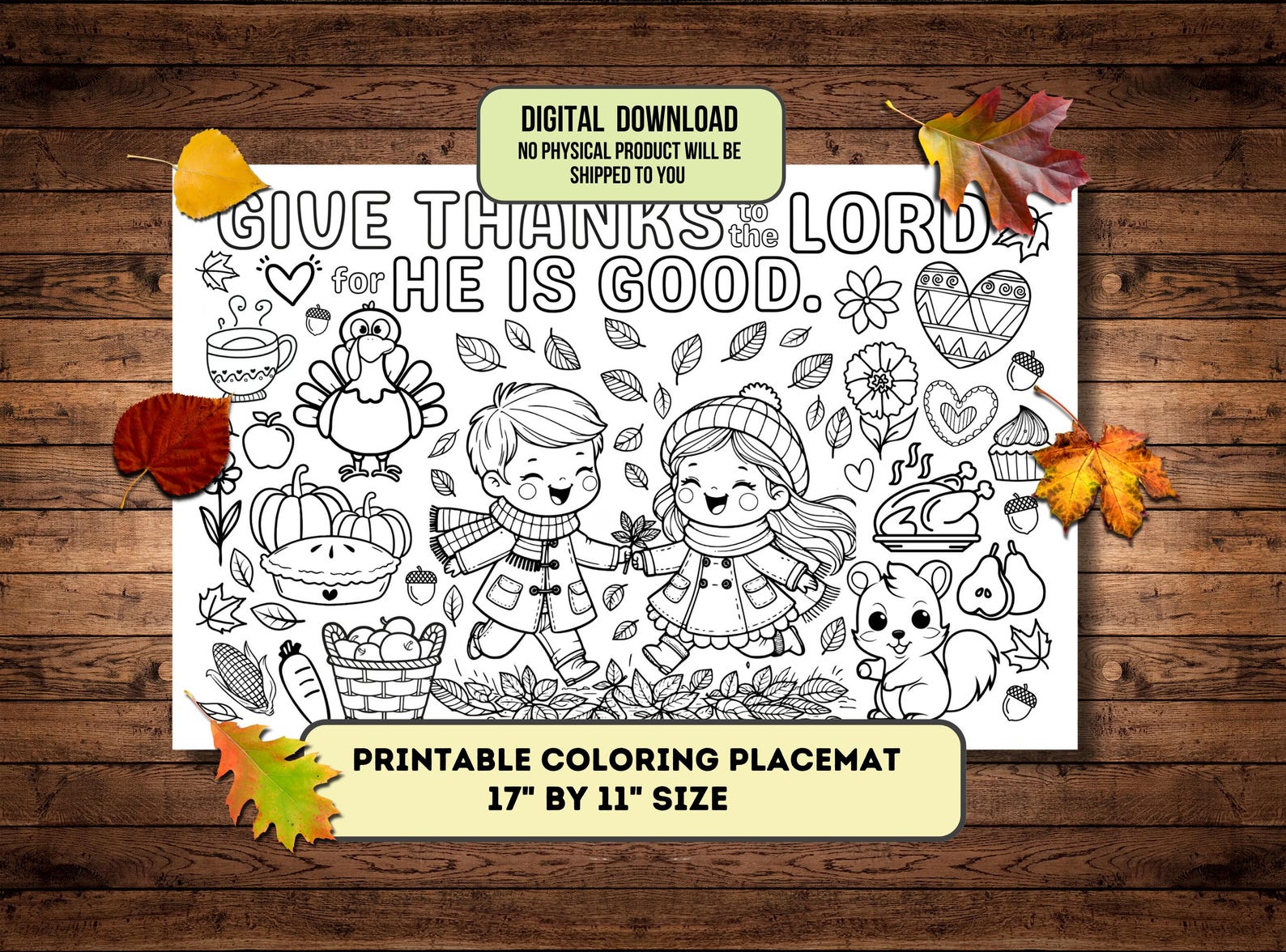 Printable Placemat, Thanksgiving Dinner Placemat, Bible Verse Coloring ...