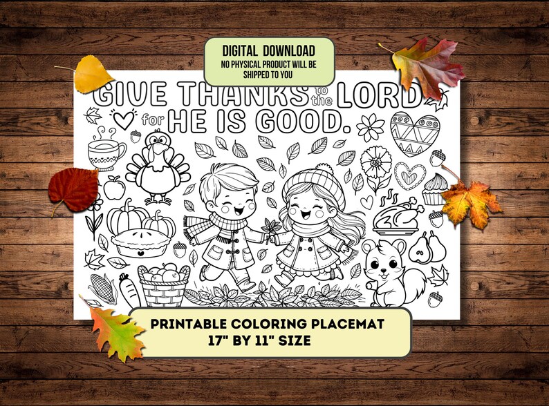 Printable Placemat, Thanksgiving Dinner Placemat, Bible Verse Coloring ...