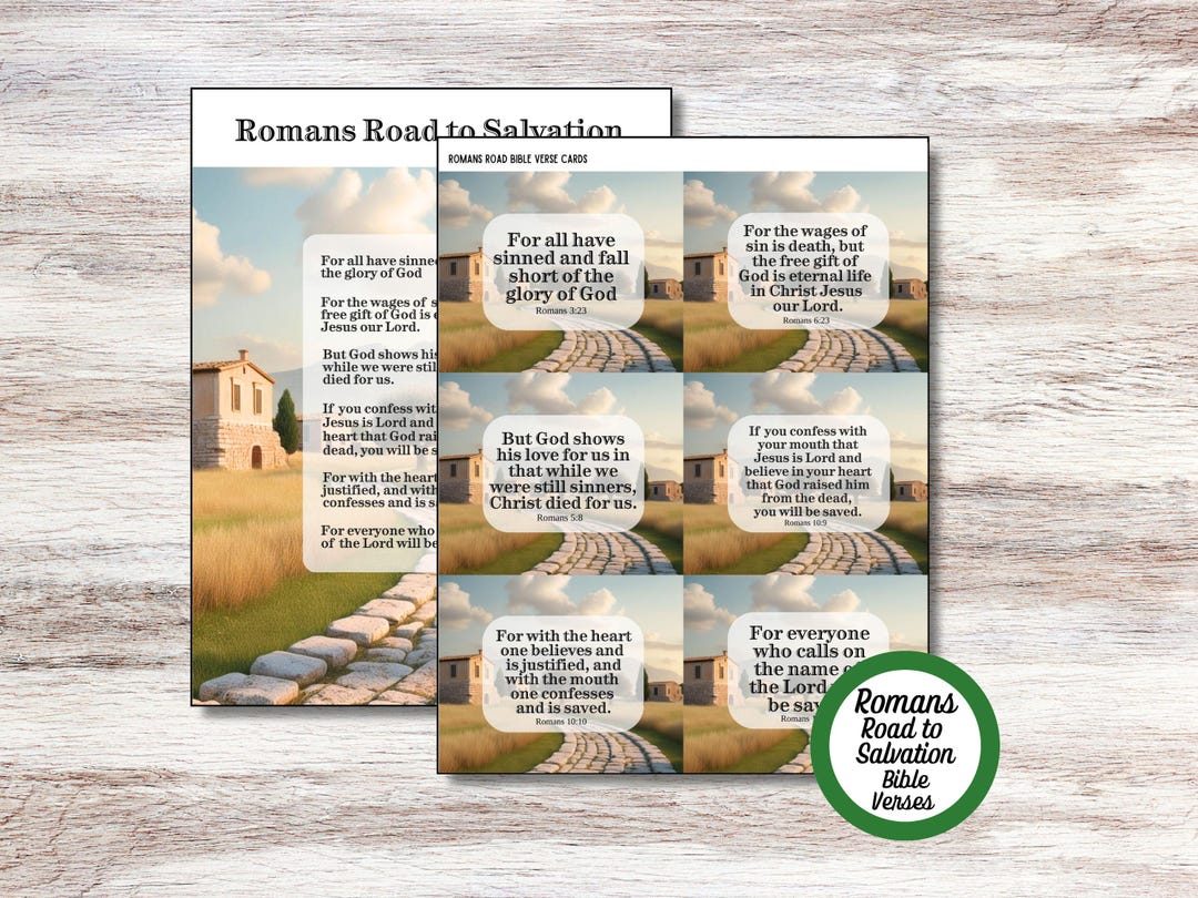Romans Road to Salvation Scripture Cards: ESV Bible Verses (PDF) - Etsy