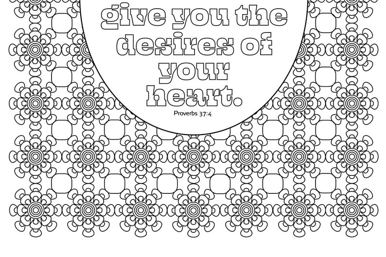 Bible Verse Coloring Page,delight Yourself in the Lord, Instant Digital ...