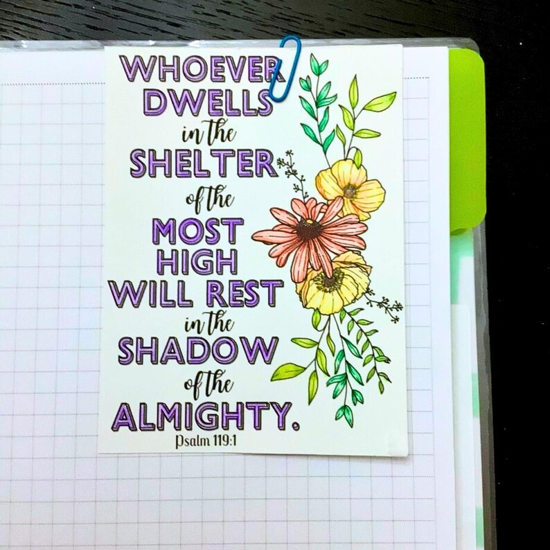 Printable Psalms Scripture Coloring Cards, 24 Christian Floral Coloring ...