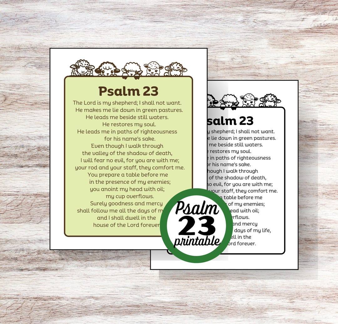 Printable Psalm 23 Scripture Full Text, the Lord is My Shepherd, Bible ...