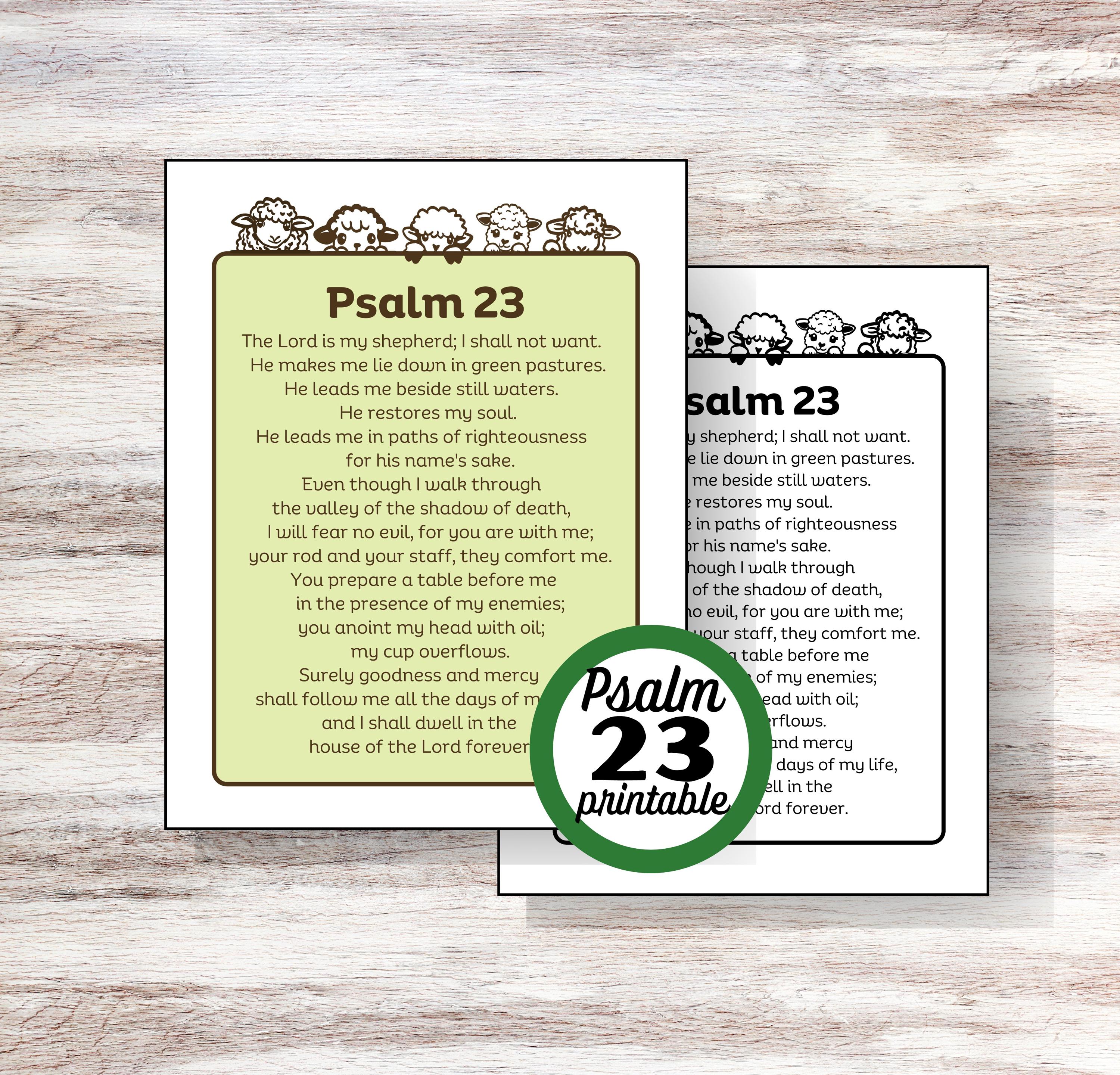 Printable Psalm 23 Scripture Full Text, the Lord is My Shepherd, Bible ...